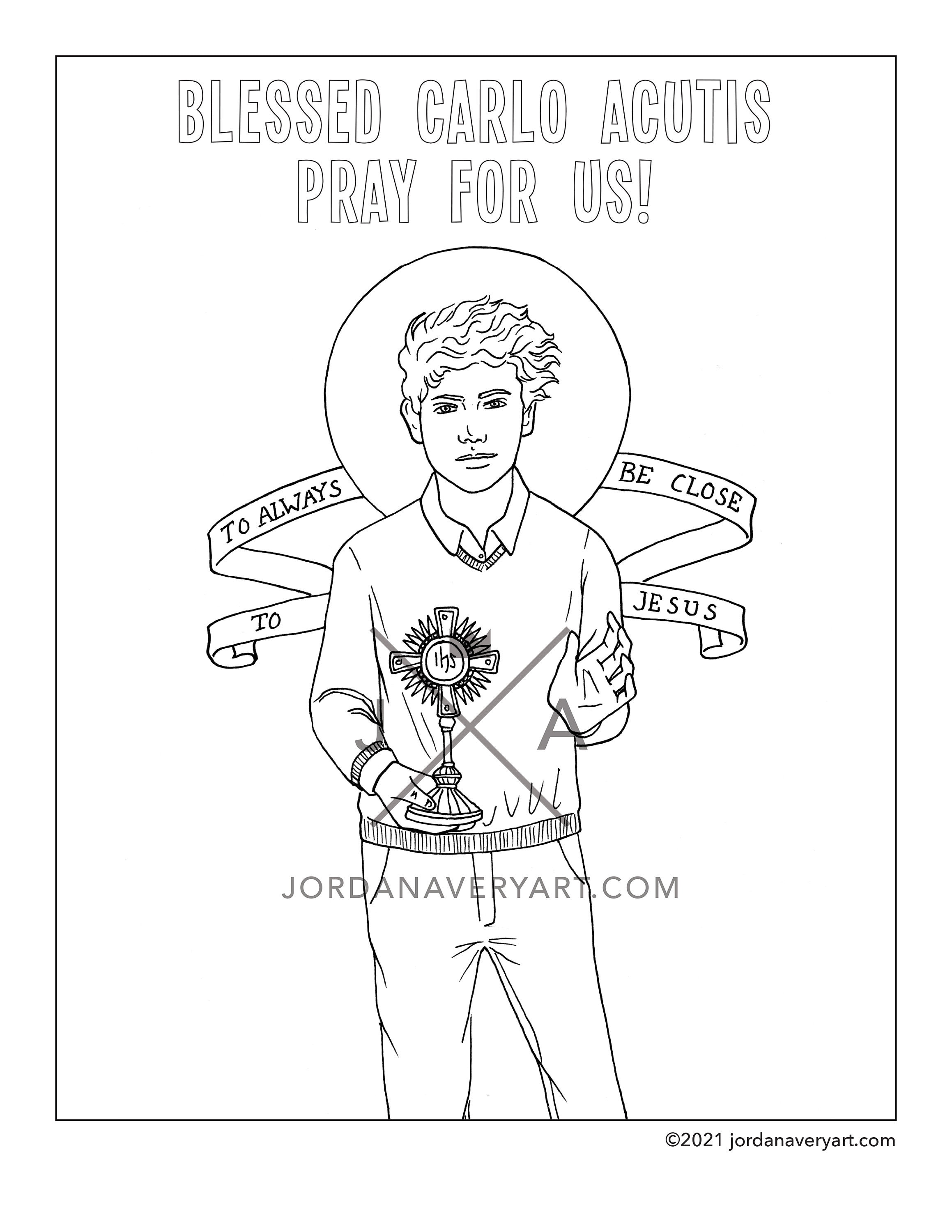 Blessed Carlo Acutis Coloring Page - Coloring Nation
