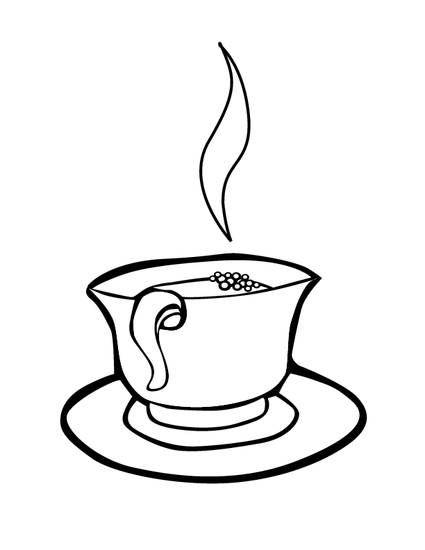 Hot Cup Of Coffee. Colouring Pages - Coloring Nation