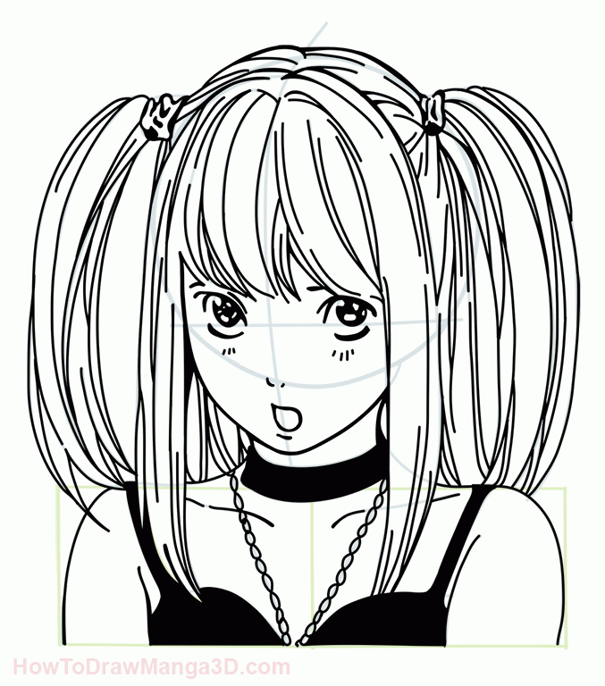 Misa Amane From Death Note. How To Draw Manga 3D - Coloring Nation