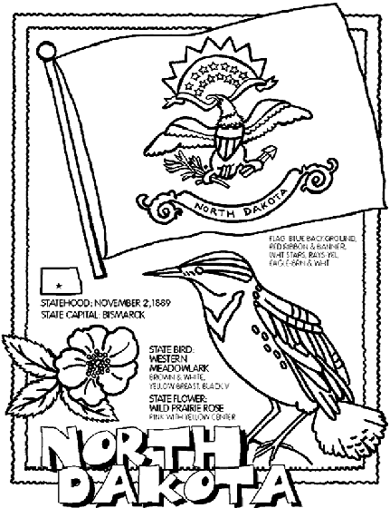North Dakota Coloring Page - Coloring Nation
