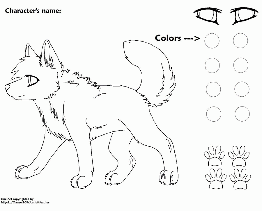 Wolf Character Chart Sheet - Coloring Nation