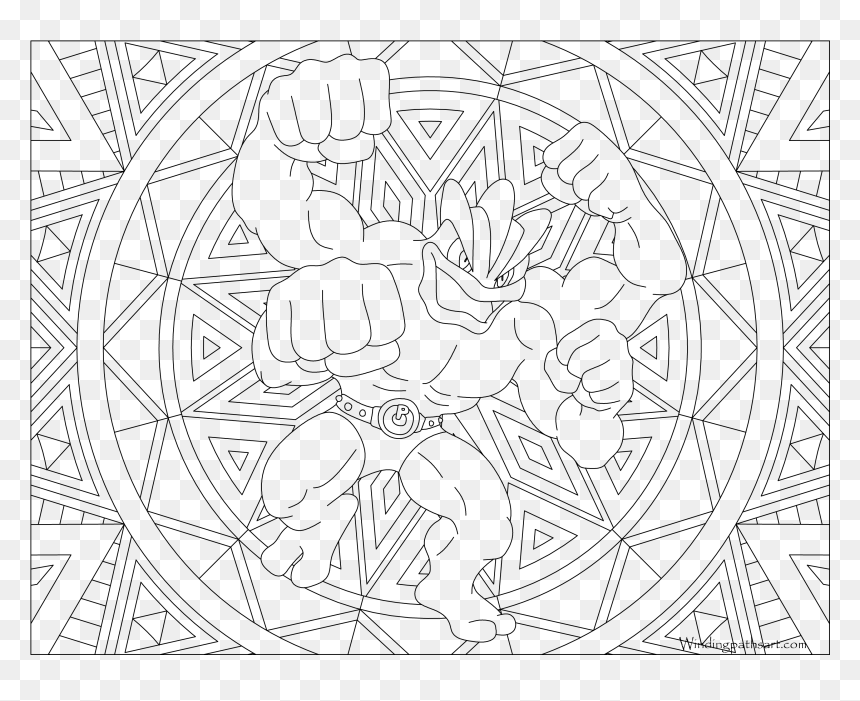 Machamp Pokemon Pokemon Coloring Page, HD Png Download - Coloring Nation