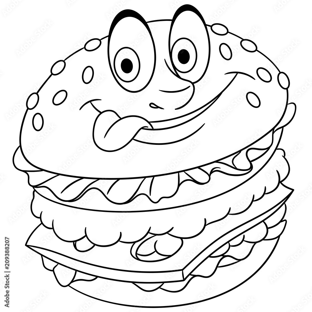 Cheeseburger Coloring Pages - Coloring Nation