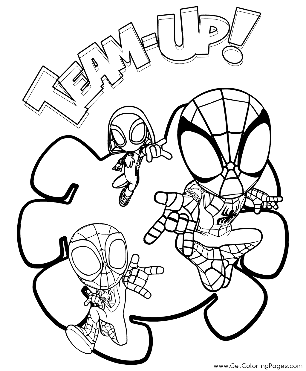 Spidey Friends Coloring Pages - Coloring Nation