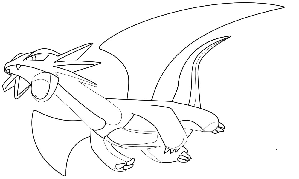 Pokemon Salamence Coloring Page Printable Coloring Page On Coloori.com ...