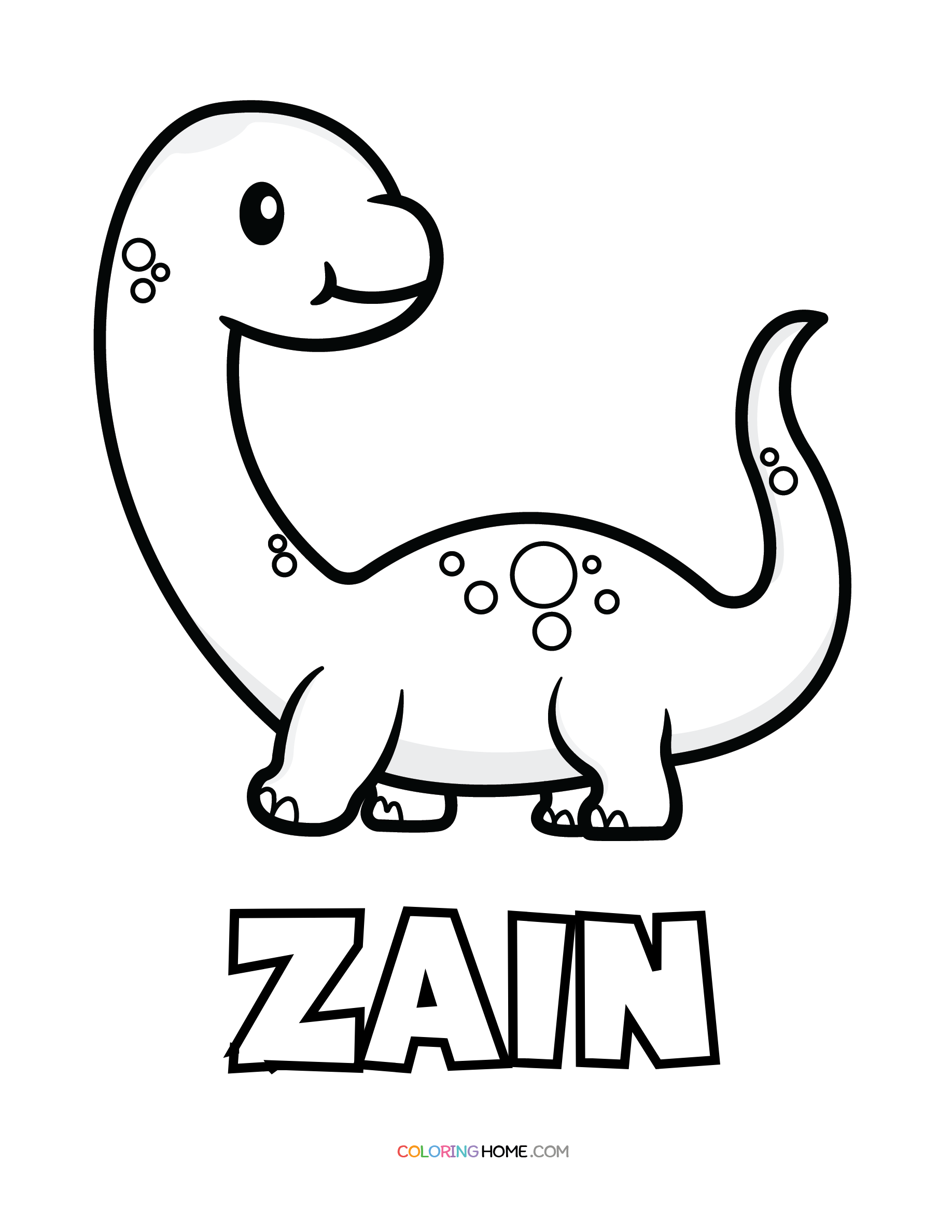 Zain Dinosaur Coloring Page - Coloring Nation