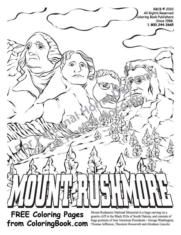 Mount Rushmore Coloring Pages - Coloring Nation