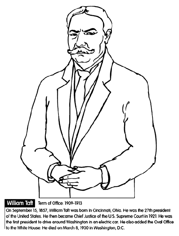 U.S. President William Taft - Coloring Nation