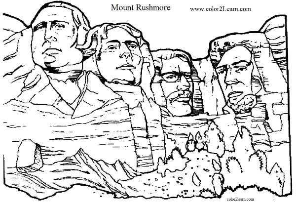 Mount Rushmore Coloring Pages - Coloring Nation
