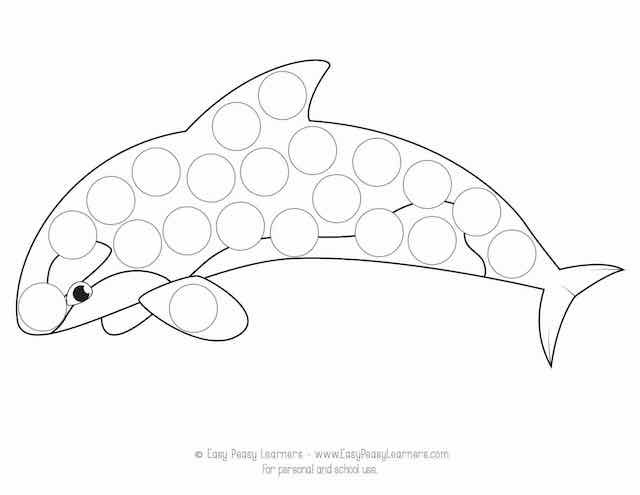 Free Sea Animals Do A Dot Printables Peasy Learners - Coloring Nation