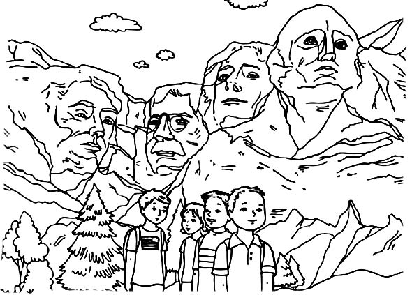 Mount Rushmore Coloring Pages - Coloring Nation