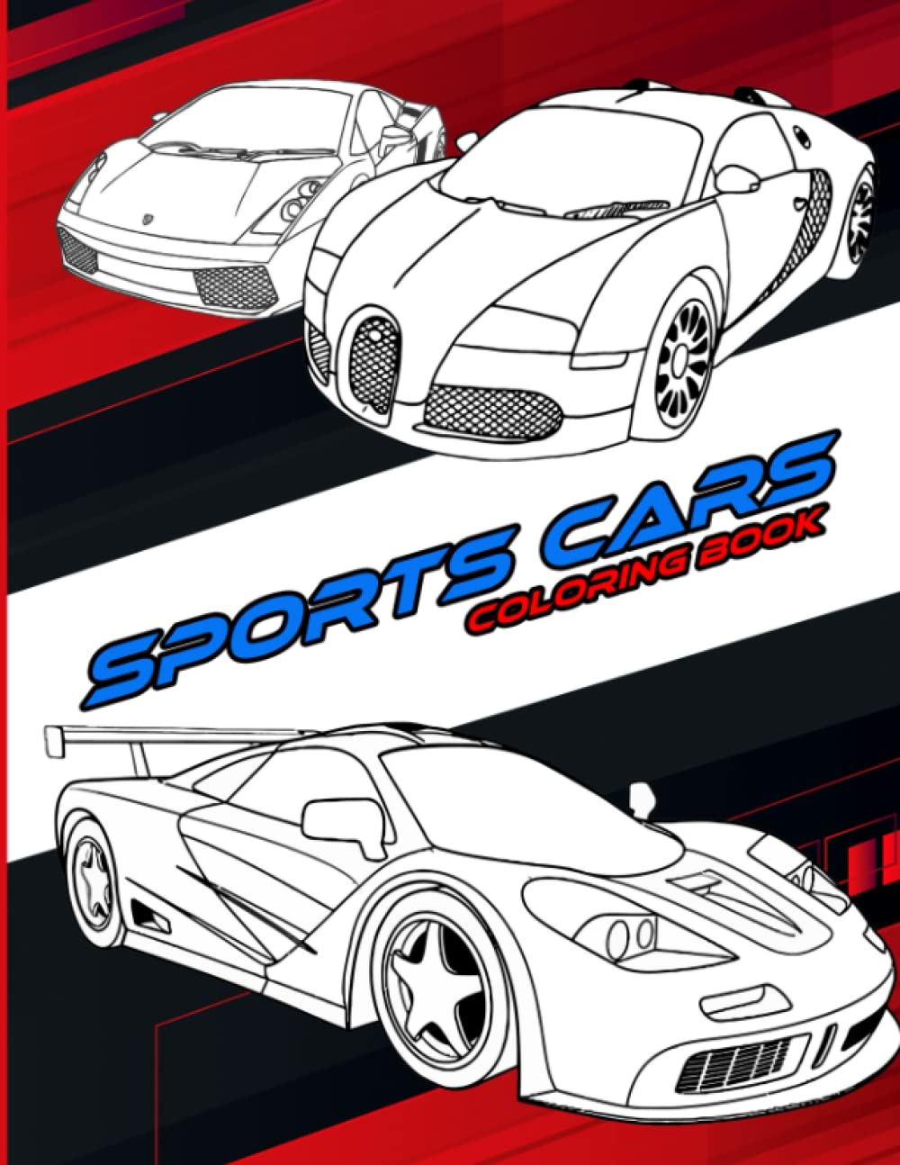 Sports Cars Coloring Book For Boys: A Collection Of 50 Iconic Classic ...