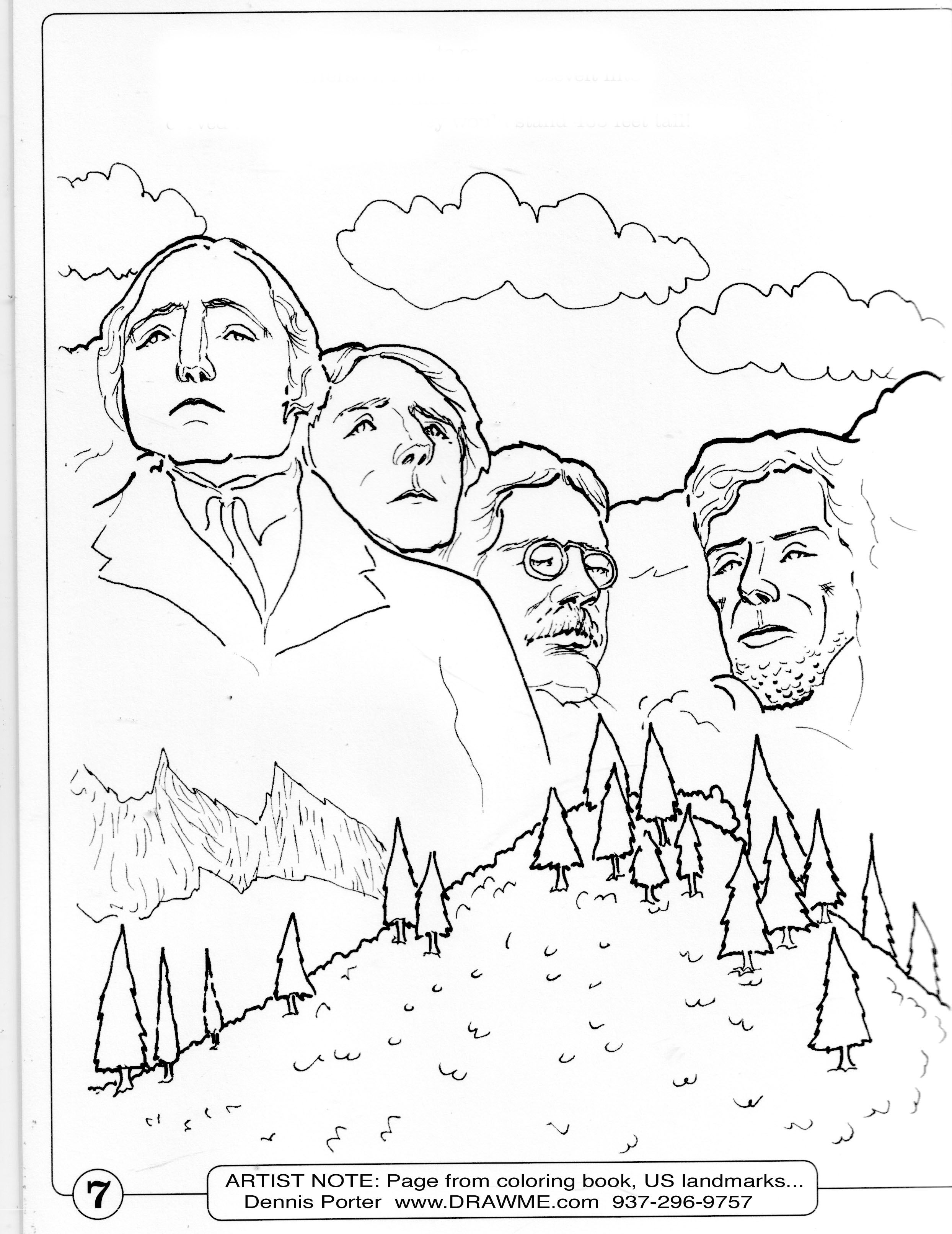 Mount Rushmore Coloring Pages - Coloring Nation