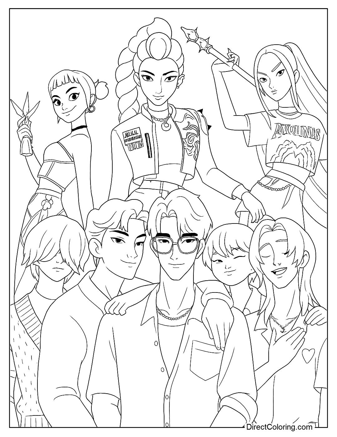 Huntrix Coloring Pages - Coloring Nation