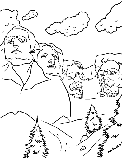 Mount Rushmore Coloring Pages - Coloring Nation