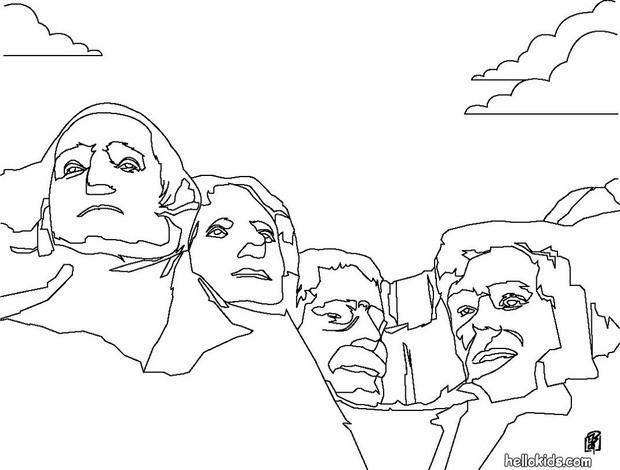 Mount Rushmore Coloring Pages - Coloring Nation