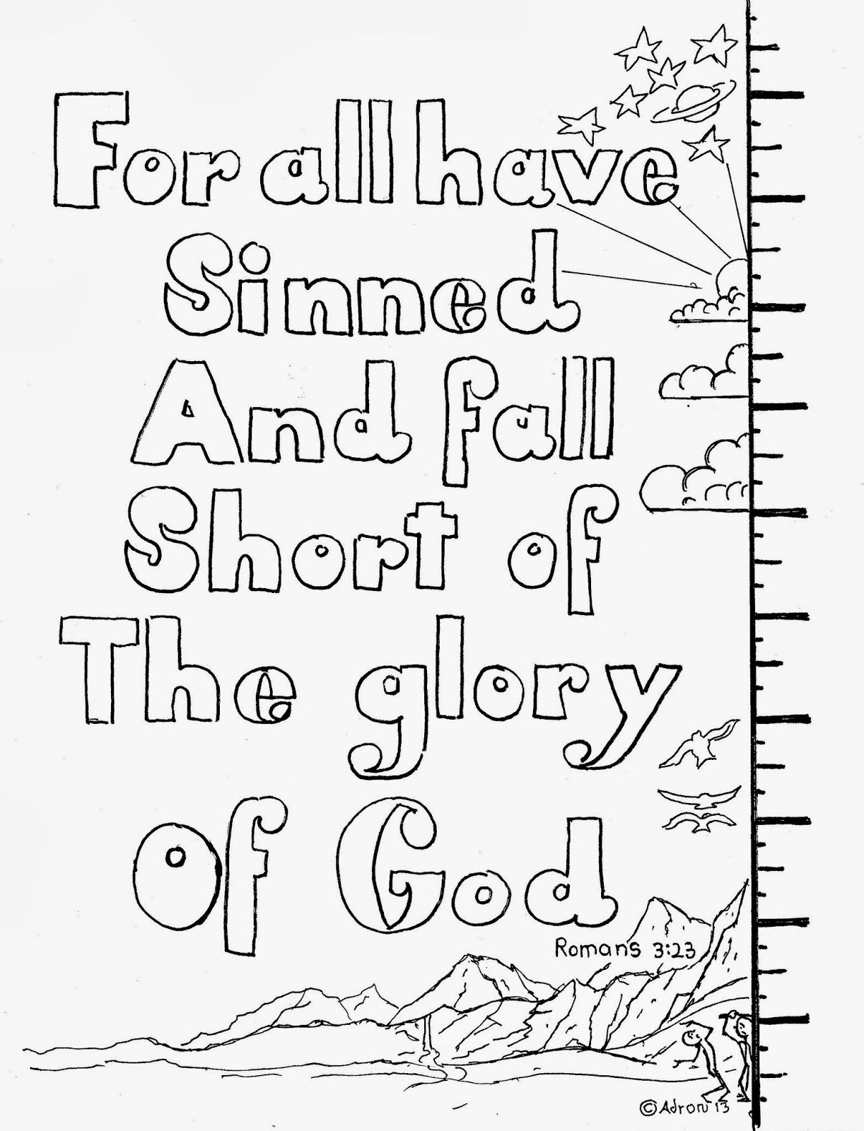 Coloring Page For Kids By Mr. Adron: Romans 3: For All Have - Coloring ...