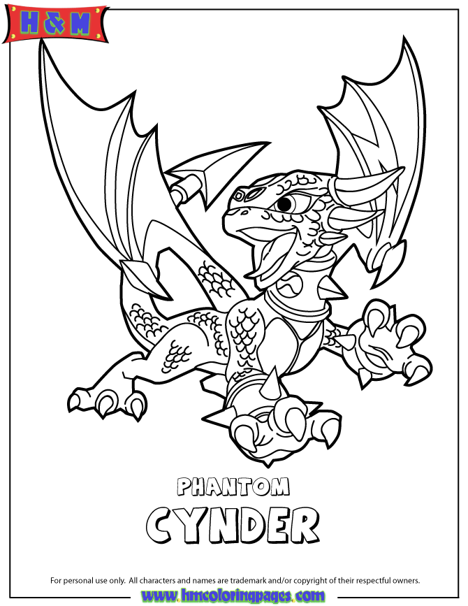 Skylanders Swap Force Undead Phantom Cynder Coloring Page. Free ...