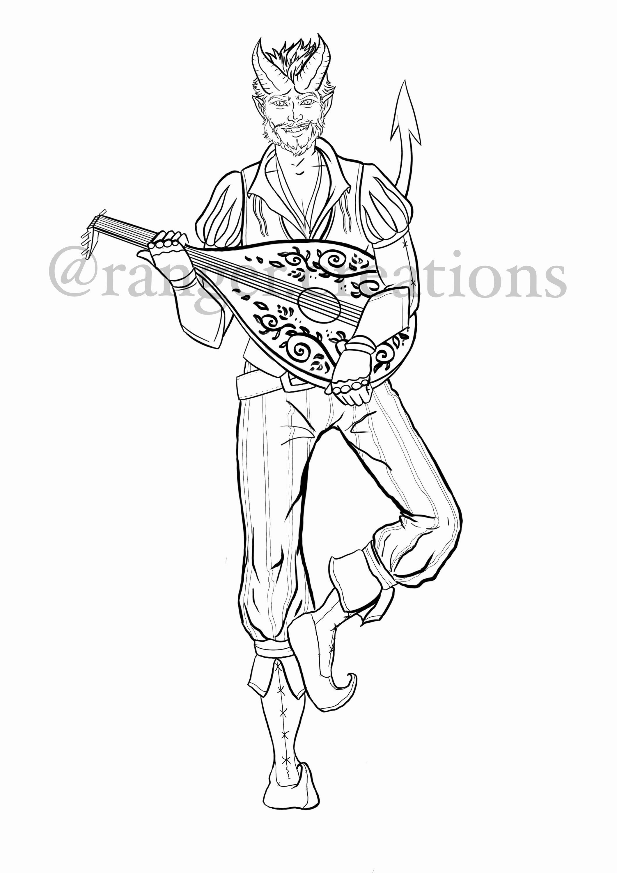 Fantasy RPG Tabletop Character Colouring Book Male - Coloring Nation