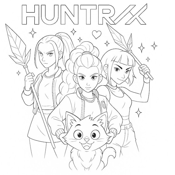 Huntrix Coloring Pages - Coloring Nation