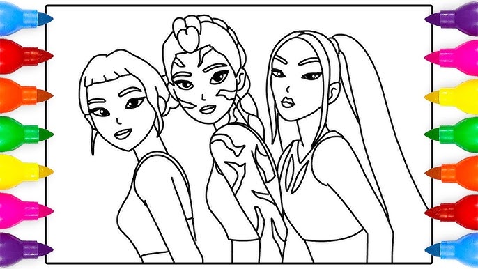 Huntrix Coloring Pages - Coloring Nation
