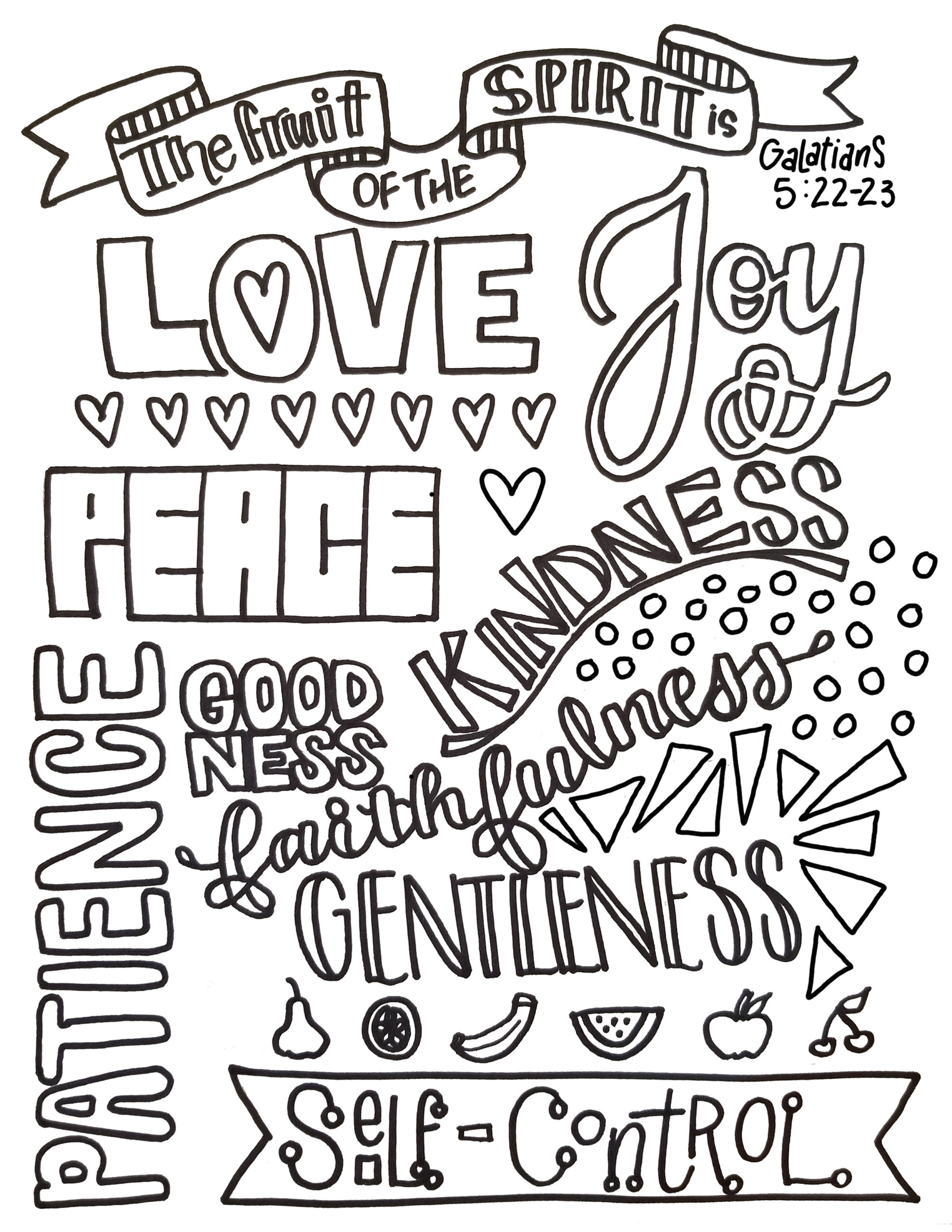 Fruit Of The Spirit Coloring Page Coloring Nation