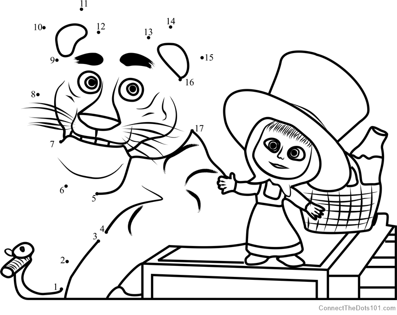 Tiger Dot To Dot Printable Worksheet The Dots - Coloring Nation