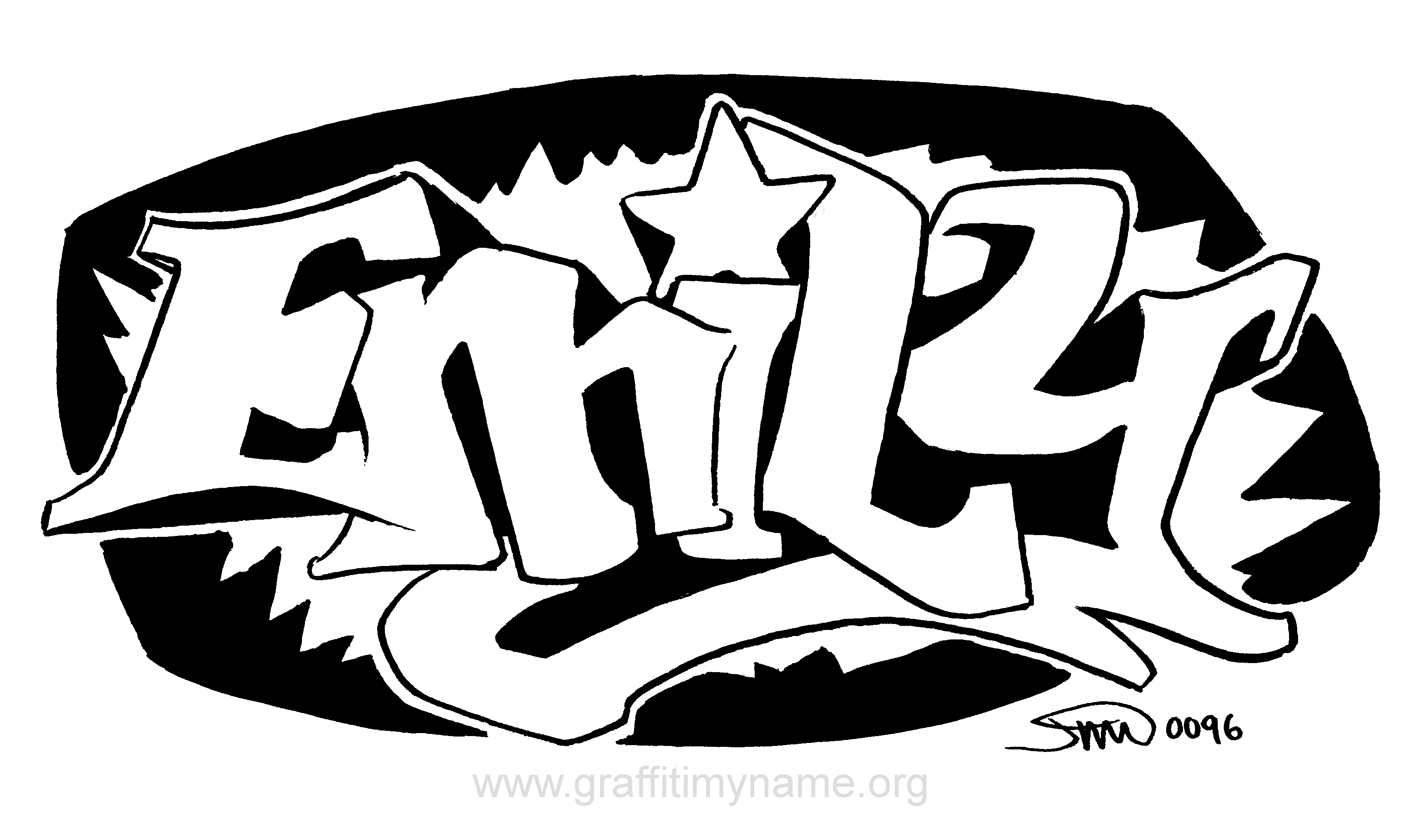 Emily Graffiti Name Coloring Page - Coloring Nation