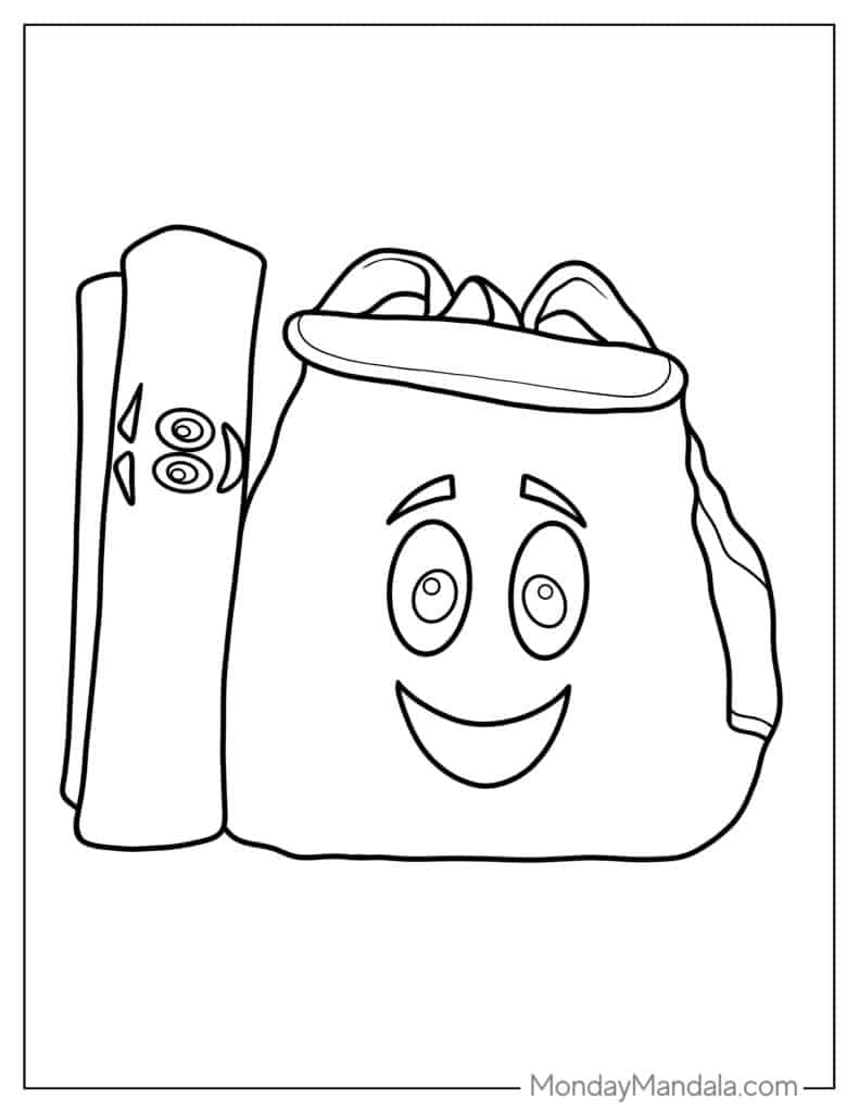 Dora The Explorer Coloring Page (Free PDF Printables) - Coloring Nation