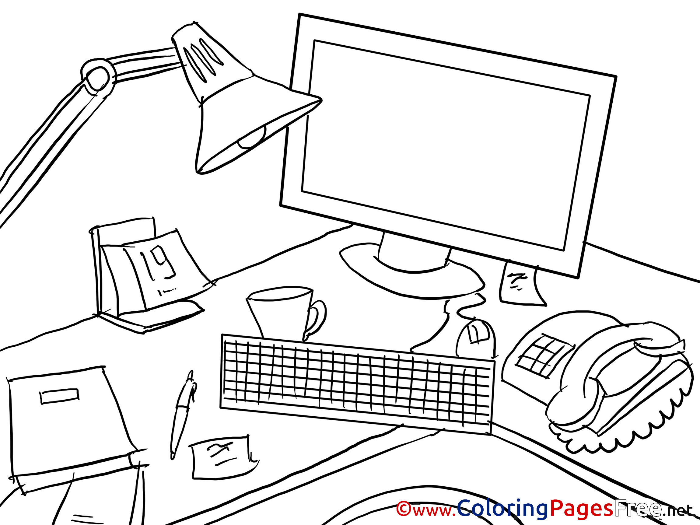 PC For Kids Business Colouring Page - Coloring Nation