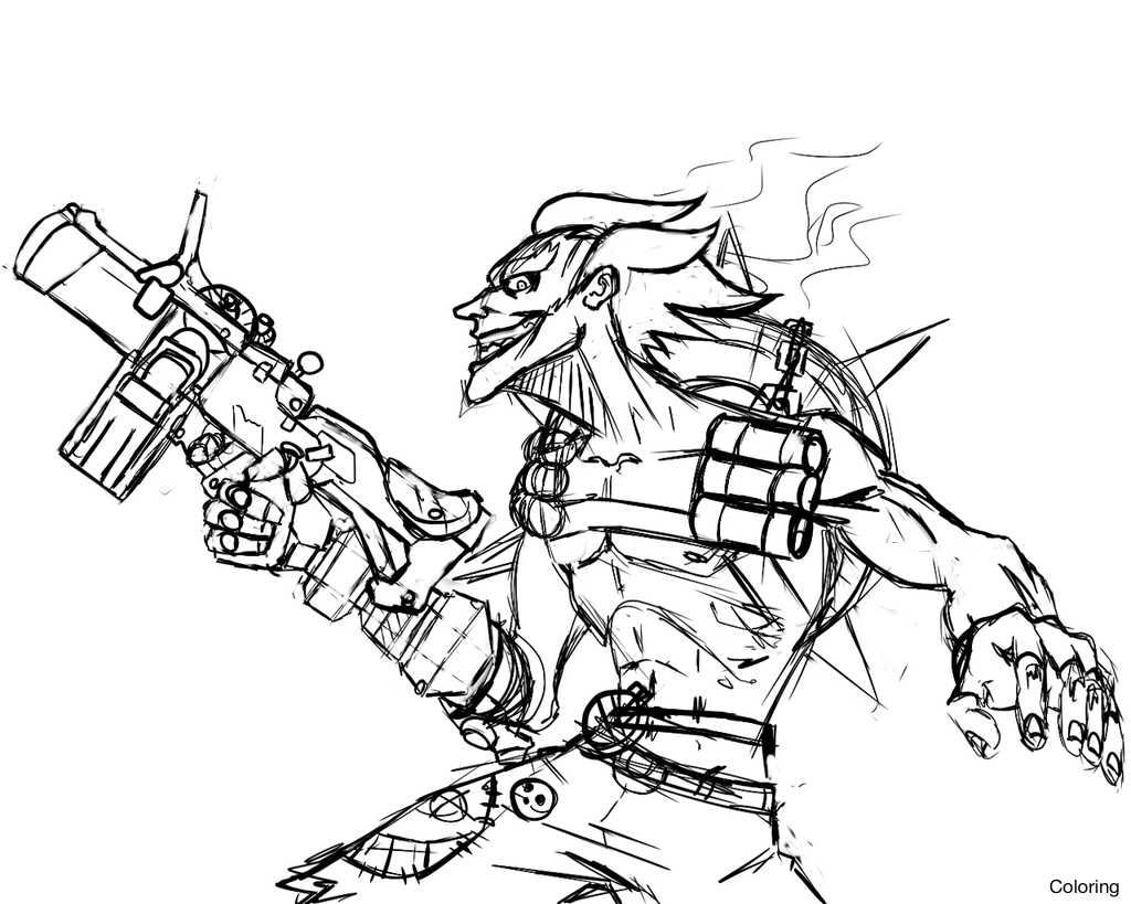 Overwatch Coloring Page Junkrat - Coloring Nation